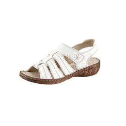 Damen Sandale, Gr. 37, wei&szlig;, Glattleder, Schuhe