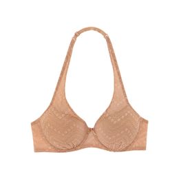 Lascana Damen Schalen-BH, Gr. 95, braun, Spitze, Obermaterial: 84% Polyamid, 16% Elasthan, BHs, mit B&uuml;gel und drei Tragevarianten, Dessous