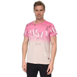 Rusty Neal Herren T-Shirt, rosa, Gr. M, bedruckt, 100% Baumwolle, Shirts, mit farblichem &Uuml;bergang