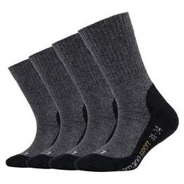 4er Pack Camano Pro Tex Crew Socken Kinder 0008 - anthracite - black 27-30