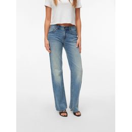 V&eacute;ro Moda VERO MODA Damen Bootcut-Jeans "VMASTA LR BOOTCUT JEANS LI3176 NOOS"medium blau denim detail:tinted, Gr. 30, unifarben, Denim/Jeans, Obermaterial: 99%