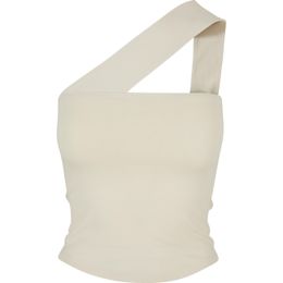 Tanktop Urban Classics "Urban Classics Damen Ladies One Strap Top", Damen, Gr. XS, sandwei&szlig;, 95% Baumwolle, 5% Elasthan, unifarben, Tops Tanktop