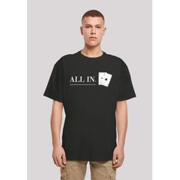 F4NT4STIC Herren T-Shirt "Poker All In Karten", schwarz, Gr. XS, Obermaterial: 100% Baumwolle, Shirts, Print