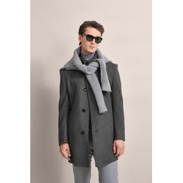 Bugatti Herren Kurzmantel, grau, Gr. 58, unifarben, 58% Wolle, 25% Polyester, 13% Polyamid, 3% sonstige Fasern, 1% Elasthan, M&auml;ntel, mit Westenfake