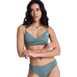 Roxy Damen Bandeau-Bikini-Top "Solid Essentials Wrap Bra", gr&uuml;n, Gr. XL, Obermaterial: 85% Polyester, 15% Elasthan., Bikini-Oberteile