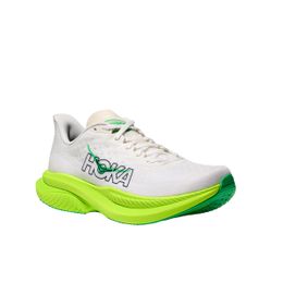 Laufschuh Hoka One One "MACH 6", Herren, Gr. 42, wei&szlig;, neon lime, Synthetik, Textil, mehrfarbig, Schuhe Laufschuh, mit Super-Critical-Foaming-Technologie