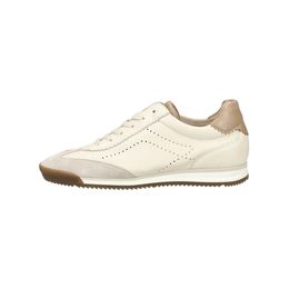 Gabor Damen Sneaker "Gabor Sneaker Leder", Gr. 39wei&szlig;, beige, Leder, Schuhe