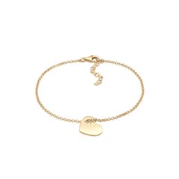 Elli Damen Armband "Herz Anh&auml;nger Symbol Liebe 925 Silber", 19cm,mit Steinen, Silber 925 (Sterlingsilber), gold, Silber 925 (Sterlingsilber),