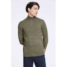 LINDBERGH Herren Troyer, gr&uuml;n, Gr. L, meliert, Obermaterial: 80% Viskose, 20% Nylon, Pullover, mit Troyerkragen