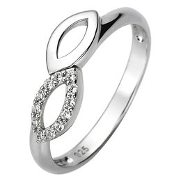 Jobo Damen Fingerring, 52, Silber 925 (Sterlingsilber), silber, Silber 925 (Sterlingsilber), Fingerringe, 925 Silber mit 12 Zirkonia