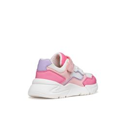Geox M&auml;dchen Sneaker "J LOFTUS GIRL", Gr. 31, pink, Lederimitat, Textil, Schuhe, Klettschuh mit bunten Kontrastbes&auml;tzen, Gr&ouml;&szlig;enschablone zum Download