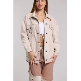 Cipo & Baxx CIPO & BAXX Damen Outdoorjacke "JACKET", beige, Basic, Gr. S, unifarben, 100% Baumwolle, Jacken, hohem Tragekomfort