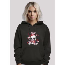 F4NT4STIC Damen Kapuzenpullover "Anti Valentinstag LOVE is in the air", schwarz, Gr. XL, Obermaterial: 65% Baumwolle, 35% Polyester, Pullover,
