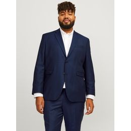 Jack & Jones PlusSize Herren Sakko "JPRSOLARIS BLAZER NOOS PLS", blau, Gr. 62, JACK & JONES PLUSSIZE, unifarben, Web, Obermaterial: 59% Polyester, 24% Wolle, 16% Viskose,