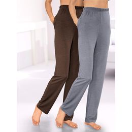 feel good Damen Schlupfhose, Gr. 44, braun, 70% Polyester, 30% Viskose, unifarben, Hosen