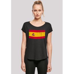 F4NT4STIC Damen T-Shirt "Spain Spanien Flagge distressed", schwarz, Gr. XS, Obermaterial: 100% Baumwolle, Shirts, Print