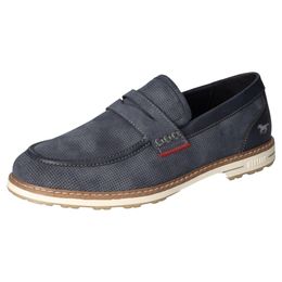 Mustang Shoes Herren Slipper, Gr. 42, blau, Lederimitat, Schuhe, Mokassin, Loafer, Sneaker mit weicher Innensohle