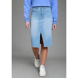 Kangaroos Damen Jeansrock, blau, Basic, Gr. 44, unifarben, Denim/Jeans, Obermaterial: 98% Baumwolle, 2% Elasthan, R&ouml;cke, in Midil&auml;nge mit Schlitz