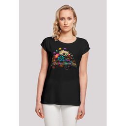 F4NT4STIC Damen T-Shirt "Blumen Auto Tee", schwarz, Gr. XXXL, Obermaterial: 100% Baumwolle, Shirts, Print