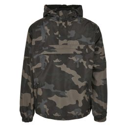 Allwetterjacke Brandit "Brandit Herren Summer Pull Over Jacket", Herren, Gr. S, schwarzcamo, 100% Polyester, mehrfarbig, normal, ohne Ausschnitt, Jacken