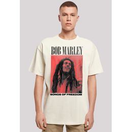 F4NT4STIC Herren T-Shirt "Bob Marley Songs Of Freedom Reggae Music", beige, Gr. XS, Obermaterial: 100% Baumwolle, Shirts, Premium Qualit&auml;t, Musik, By