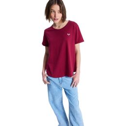 T-Shirt Roxy "Oceanwave Regular Emby", Damen, Gr. M, rhododendron, Obermaterial: 60% Baumwolle, 40% Polyester., Shirts T-Shirt