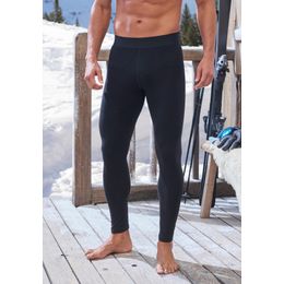 Herren Leggings, schwarz, Basic, Gr. M, AUTHENTIC LE JOGGER, unifarben, Single Jersey, Obermaterial: 78% Viskose, 17% Wolle, 5% Elasthan, Hosen, mit