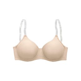 Damen T-Shirt-BH "Dirndl-BH", NUANCE BY LASCANA, Gr. 95, braun, Microtouch, Obermaterial: 82% Polyamid (TACTEL), 18% Elasthan (LYCRA), Basic, BHs,