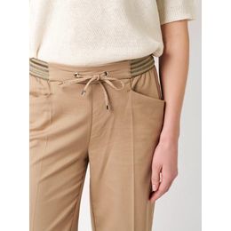 Toni Damen 7/8-Hose "Sue Wide 7/8", beige, Gr. 42, Web, Obermaterial: 87% Baumwolle, 10% Polyamid, 3% Elasthan, Hosen, aus sommerlich leichtem