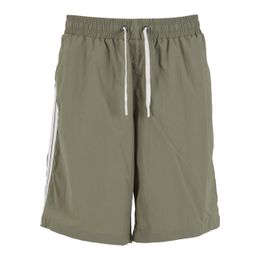 Badeshorts Urban Classics "Urban Classics Board Shorts With Patched Stripe", Herren, Gr. L, US-Gr&ouml;&szlig;en, paleolive, 100% Polyamid, Badehosen Badeshorts