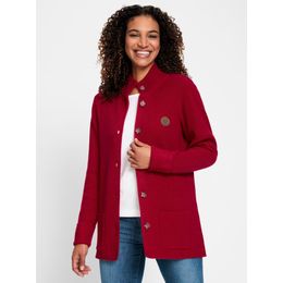 Casual Looks Damen Cardigan, rot, Gr. 40, unifarben, 50% Viskose, 28% Polyester, 22% Polyamid, Strickjacken