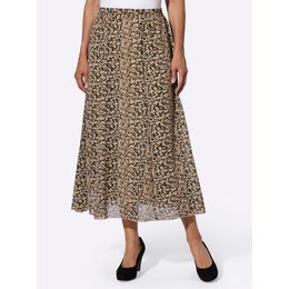 Classic Basics Damen Schlupfrock, beige, Gr. 40, bedruckt, gemustert, 100% Polyester, R&ouml;cke