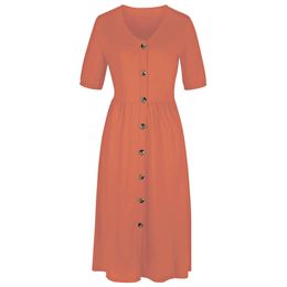 Inspirationen Damen Sommerkleid "Baumwoll-Kleid", orange, Gr. 40, unifarben, 100% Baumwolle, Kleider