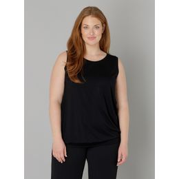 Damen Longtop "Yasmina", schwarz, Basic, Gr. 46, Base Level Curvy, unifarben, Jersey, Obermaterial: 94% Viskose, 6% Elasthan, Tops, Formgebendes