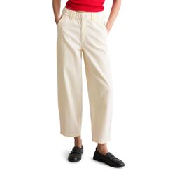 Marc O'Polo Damen Chinohose "aus Organic-Cotton-Lyocell-Twill"creamy wei&szlig;, Gr. XXS, MARC O'POLO DENIM, unifarben, Twill, Obermaterial: 81% Baumwolle, 18%