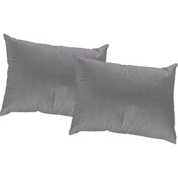 Dekokissen WIRTH, B:40cm L:60cm, grau, Baumwolle, Dekokissen_Sitzkissen_Kissenh&uuml;llen, "WIRTHNatur", Kissenh&uuml;lle ohne F&uuml;llung, 2 St&uuml;ck