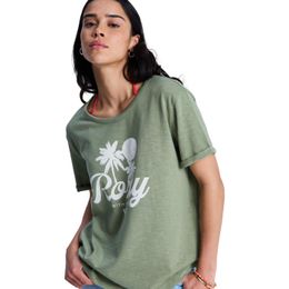 Roxy Damen T-Shirt "Oceanwave Regular Slub", gr&uuml;n, Gr. S, Obermaterial: 60% Baumwolle, 40% Polyester., Shirts