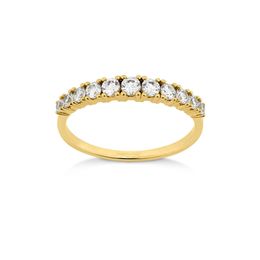 OROLINO Damen Fingerring "Gold 333 mit 11 wei&szlig;en Zirkonia-Steinen", 052 (16,6), Gold, gelb, Gold, Fingerringe