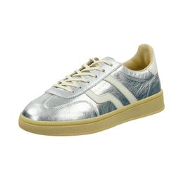 Gant Damen Sneaker "Cuzima", Gr. 40, silber, Leder, metallic, Schuhe, Retro Sneaker, Schn&uuml;rschuh mit softer Lederinnenausstattung