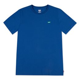 LEVI'S KIDS Jungen T-Shirt "LVB BATWING CHEST HIT", blau, Gr. 4, unifarben, Single Jersey, Obermaterial: 60% Baumwolle, 40% Polyester, Shirts, Mit