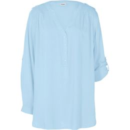bonprix Damen Tunika "Tunikabluse aus softer Viskose", blau, Gr. 50, Obermaterial: 100% Viskose, Tuniken, Casual Stil, Regular Fit, mit Rundsaum, mit