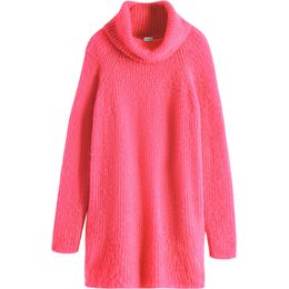 bonprix Damen Rollkragenpullover, rosa, Gr. 44, Obermaterial: 100% Polyester, Pullover, aus Polyester, mit Rollkragen, l&auml;ssige Passform