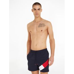 Herren Badeshorts "SF MEDIUM DRAWSTRING", blau, Gr. XL, Tommy Hilfiger Swimwear, unifarben, Microfaser, Polyamid, Badehosen, mit Tommy Hilfiger