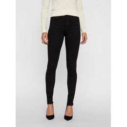 V&eacute;ro Moda VERO MODA Damen Skinny-fit-Jeans "VMTANYA", schwarz, Gr. L, unifarben, Denim/Jeans, Obermaterial: 50% Baumwolle, 38% Polyester, 9% Viskose, 3%