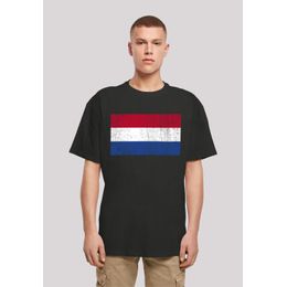 F4NT4STIC Damen T-Shirt "Netherlands NIederlande Holland Flagge distressed", schwarz, Gr. XS, Obermaterial: 100% Baumwolle, Shirts, Print