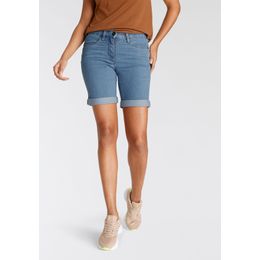Arizona Damen Jeansbermudas, blau, Basic, Gr. 34, Denim/Jeans, Obermaterial: 81% Baumwolle, 17% Polyester, 2% Elasthan, Jeans, weite Passform, kurze