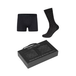 Camano Herren Businesssocken "Socken und Boxershorts Geschenkset comfort", Gr. M, grau, Baumwolle, Elasthan, unifarben, Socken, mit elastischem Bund