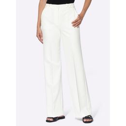 Heine Damen Webhose, beige, Gr. 40, unifarben, 94% Polyester, 6% Elasthan, Hosen