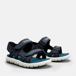 Timberland Kinder Sandale "PERKINS ROW BACKSTRAP SANDAL", Gr. 28, blau, Synthetik, Schuhe, mit Klettverschlu&szlig;