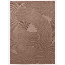 Teppich HEINE HOME, B:120cm H:13mm L:180cm, grau, Wolle, Wohnzimmer, Teppiche